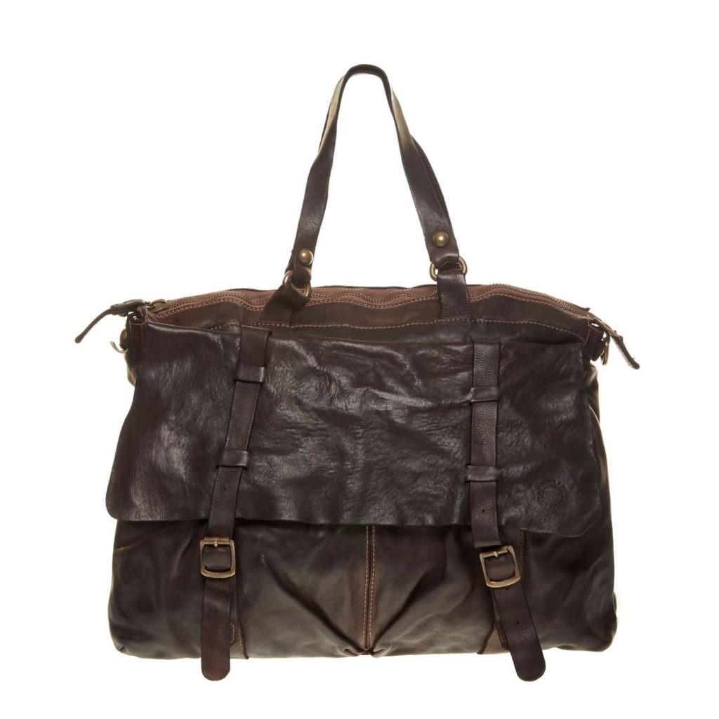 Motorcycle Messenger Leather Bag Dark Brown | Dustlane