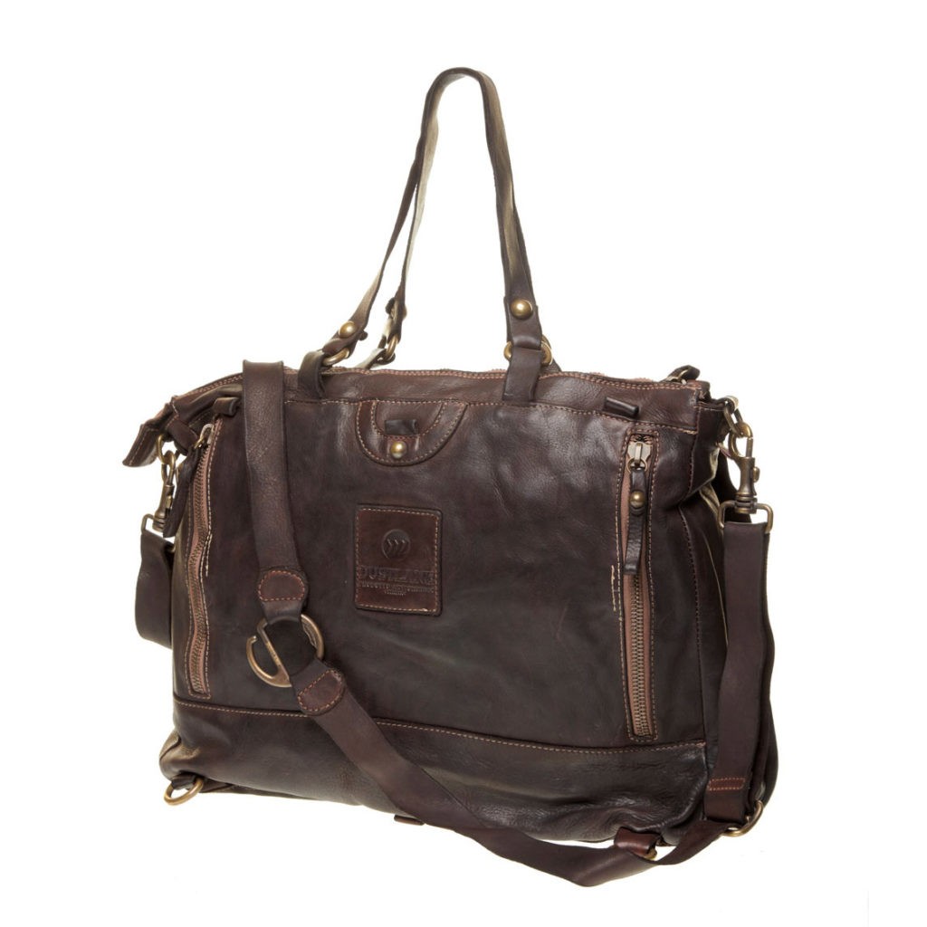 Motorcycle Messenger Leather Bag Dark Brown | Dustlane